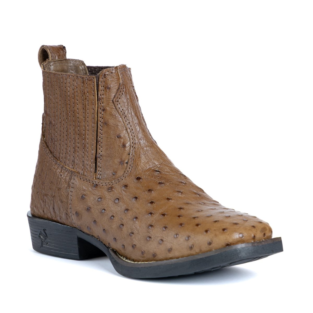 Maculina Boot in Full Ostrich Leather Square Toe - Strut