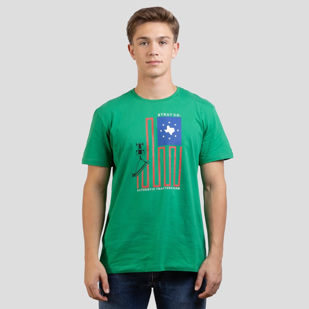 Camiseta Básica Strut Gola Careca Bandeira Texas Verde - Strut