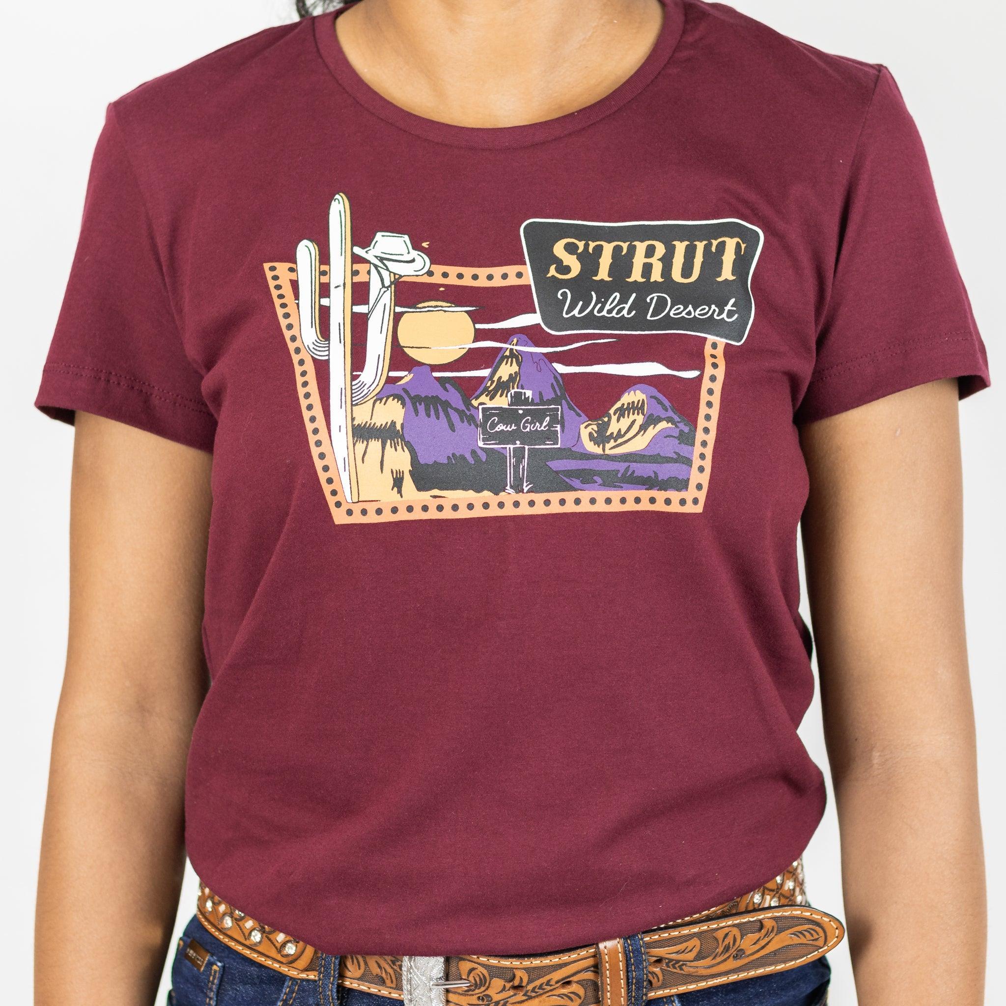 Tshirt Básica Strut Wild Desert Bordô